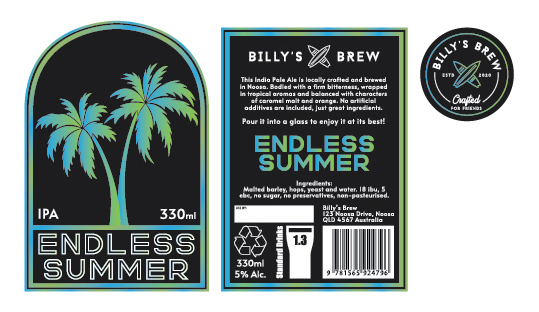 Endless Summer Beer Label – MKW Graphic Design